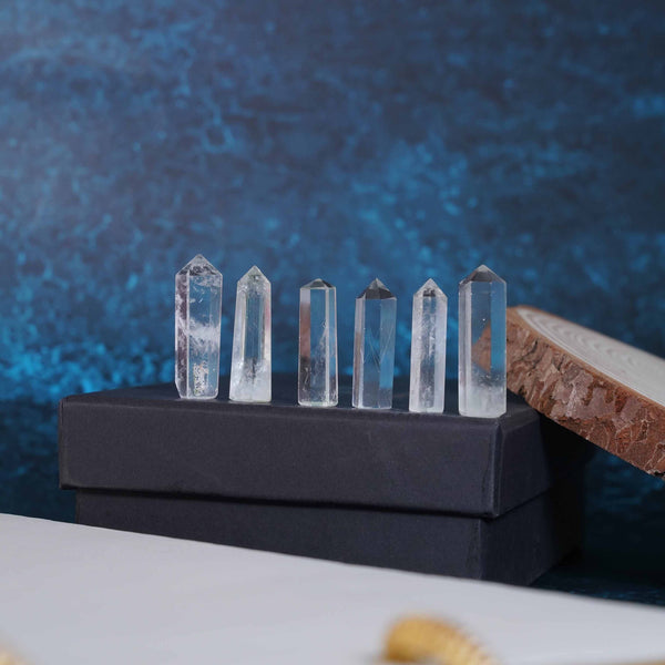 Clear Quartz Pencil - 1 inch (Set of 6)